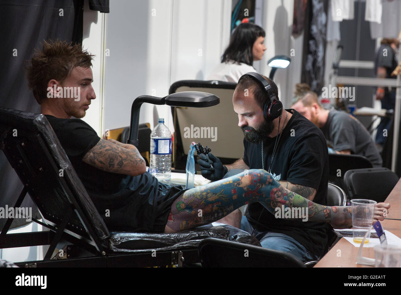 London, UK 28th May, 2016. The Great British Tattoo Show at Alexandra ...