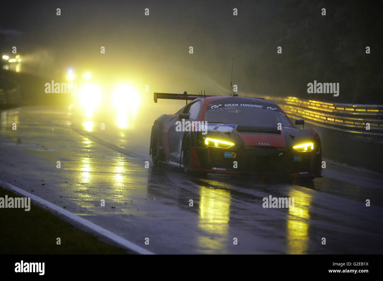 The Audi R8 of Team WRT with Laurens Vanthoor, Christopher Mies, Nico Mueller and Pierre Kaffer ...