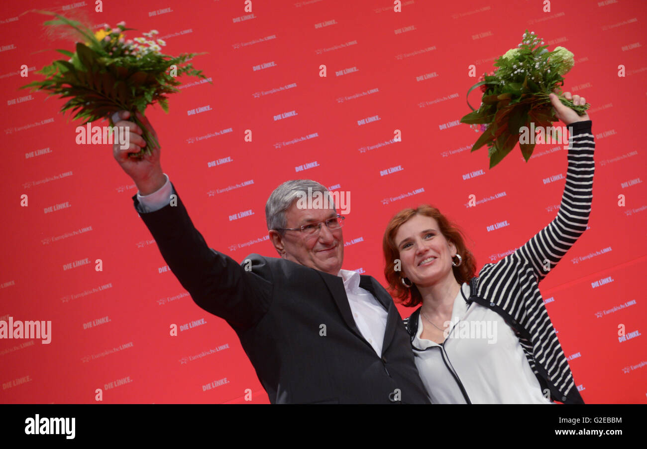 The old and new head of Die Linke party, Katja Kipping (r) and Bernd ...