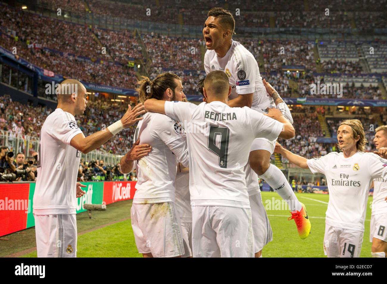 Real Madrid team group, MAY 28, 2016: Football-Soccer: Uefa Champions ...