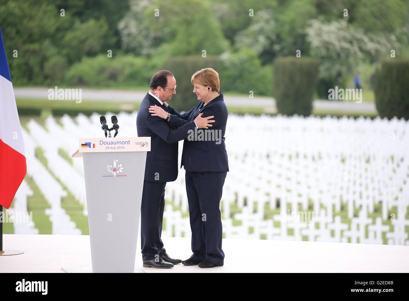 Verdun, France. 29th May, 2016. French President Francois Hollande and ...