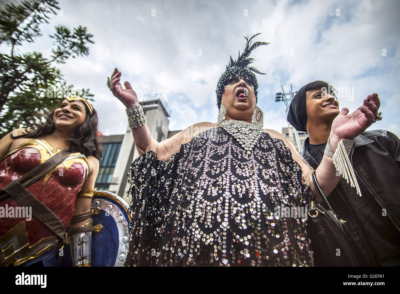 Sao Paulo, Brazil. 29th May, 2016. GAY PRIDE: Revelers take part in the ...