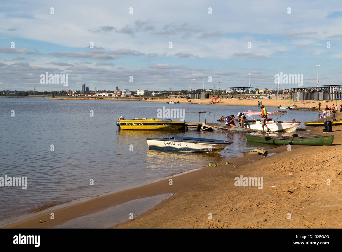 Asuncion, Paraguay. 29th May, 2016. Boats at the Costanera riverside ...