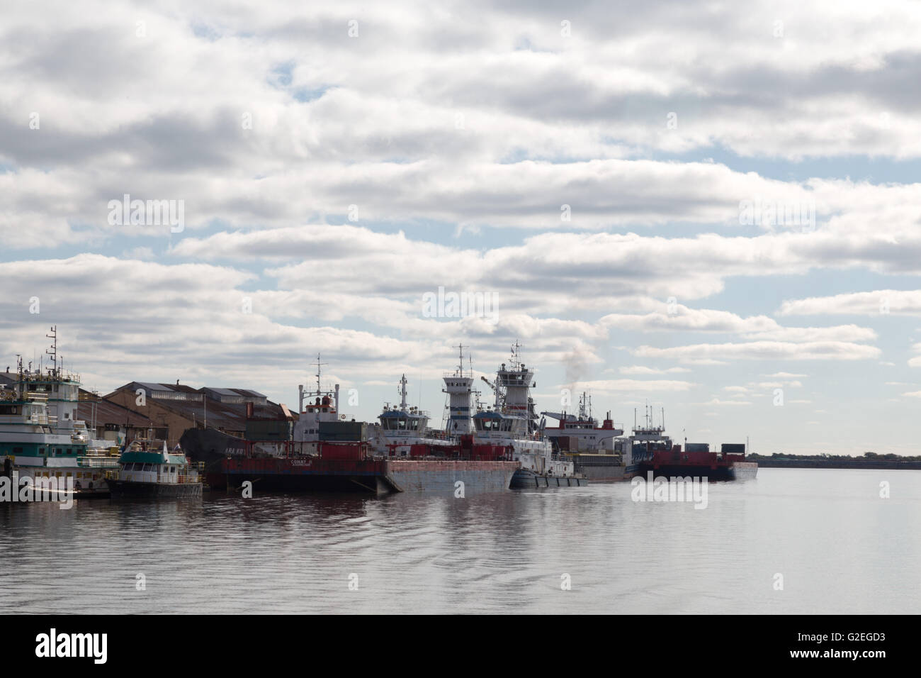 Asuncion, Paraguay. 29th May, 2016. Ships at the port of Asuncion are ...
