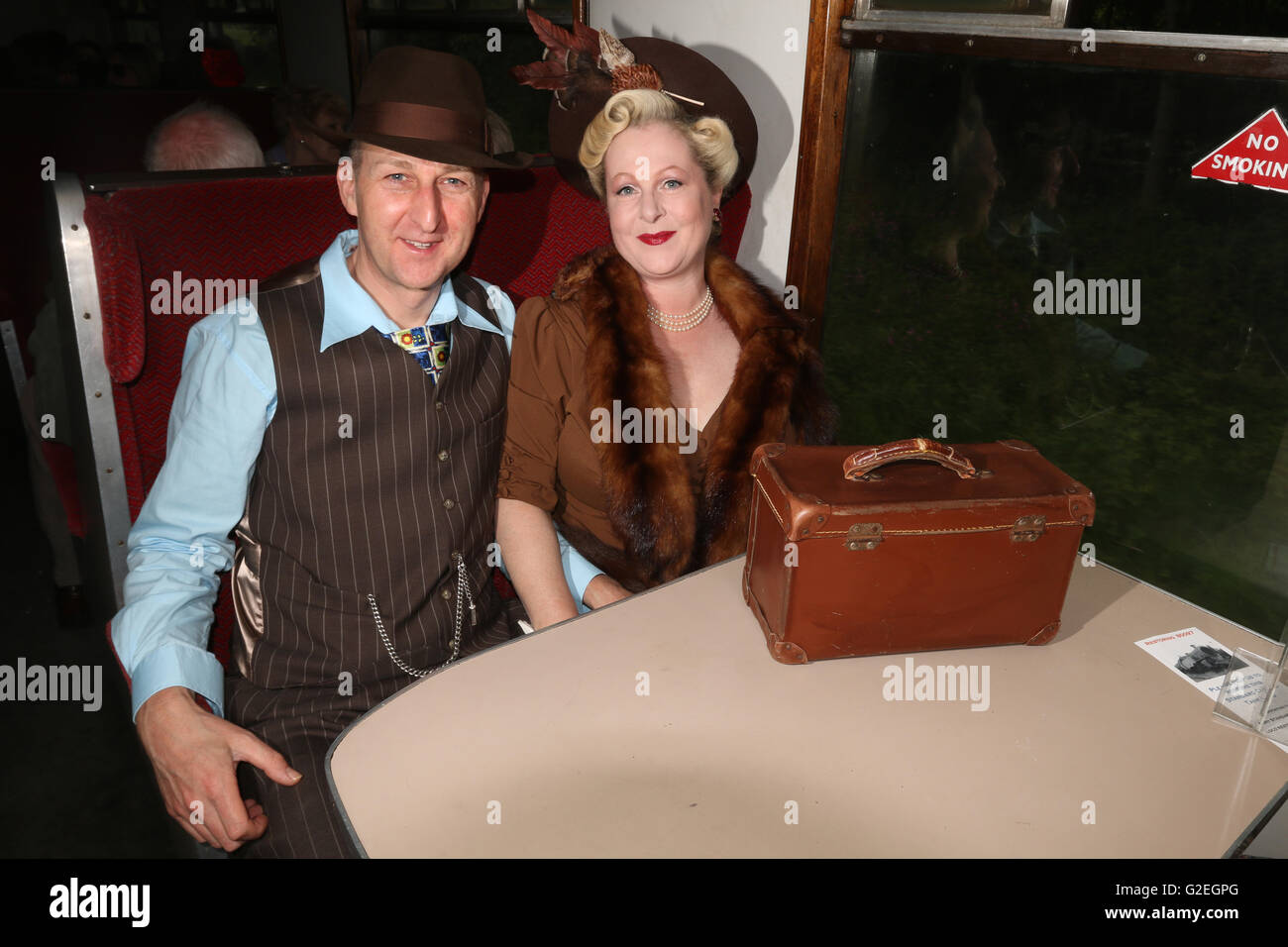 Ramsbottom, UK. 29th May, 2016. A couple dressed for the 1940's weekend ...