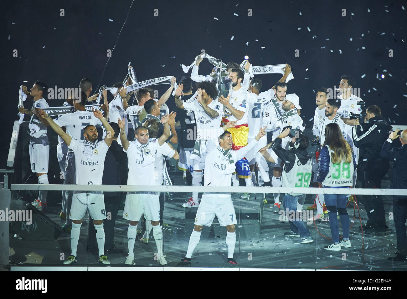 Madrid, Madrid, Spain. 29th May, 2016. Players celebrated during the ...