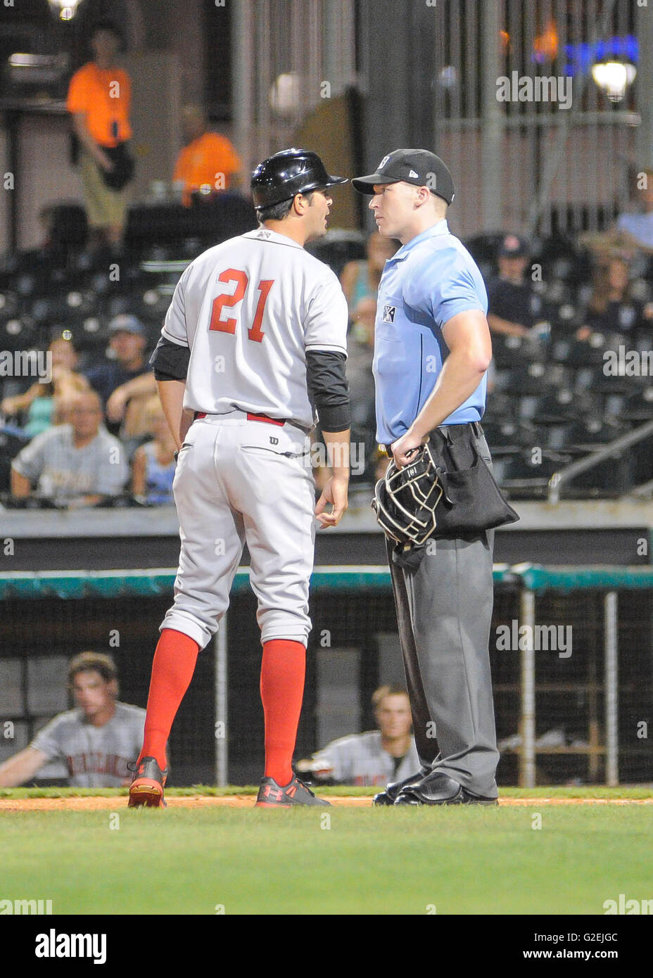 May 29, 2016 Great Lakes Loons manager Gil Velazquez (21) gets in the ...