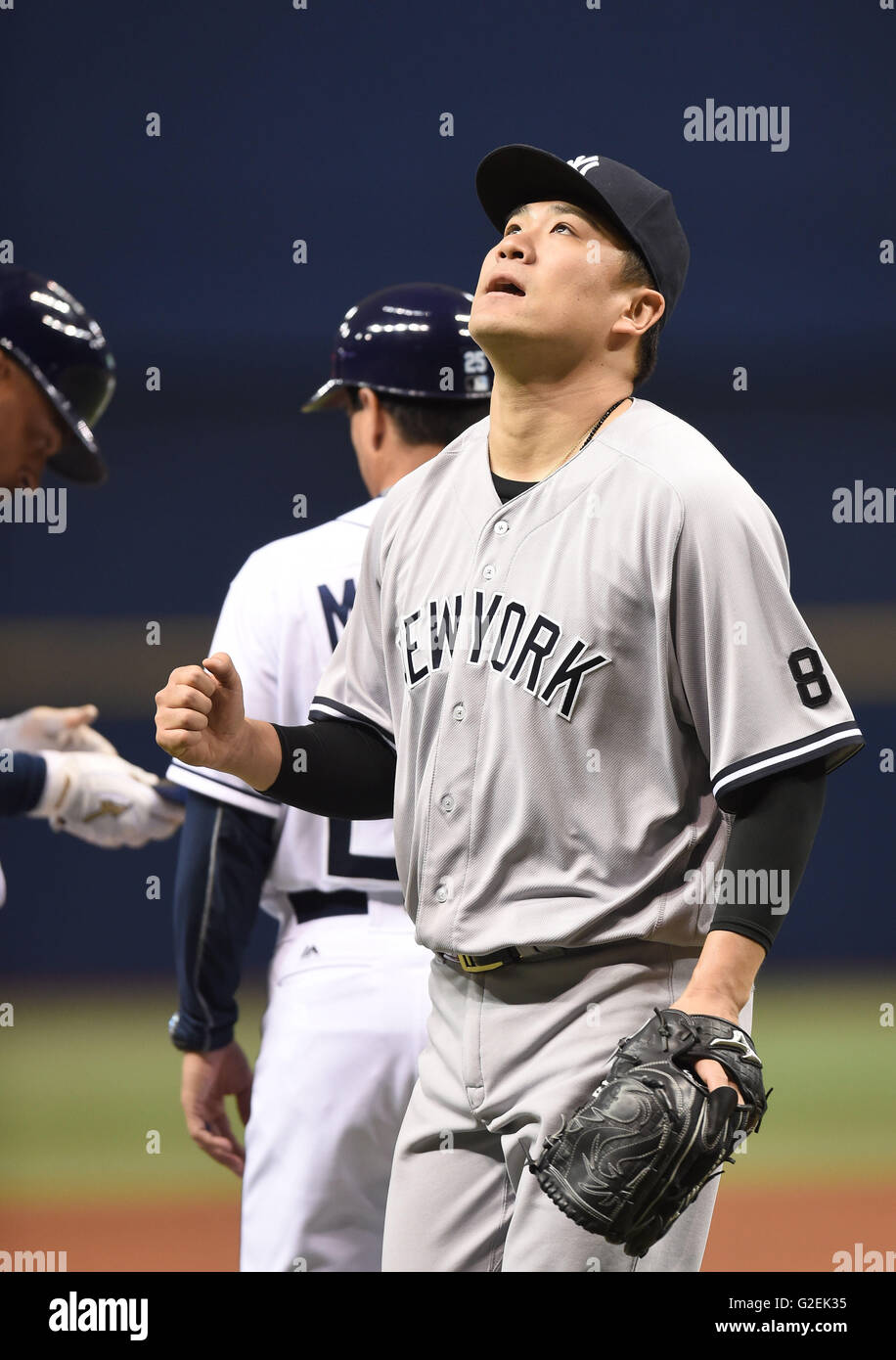 St. Petersburg, Florida, USA. 27th May, 2016. Masahiro Tanaka (Yankees) MLB : Masahiro Tanaka of ...
