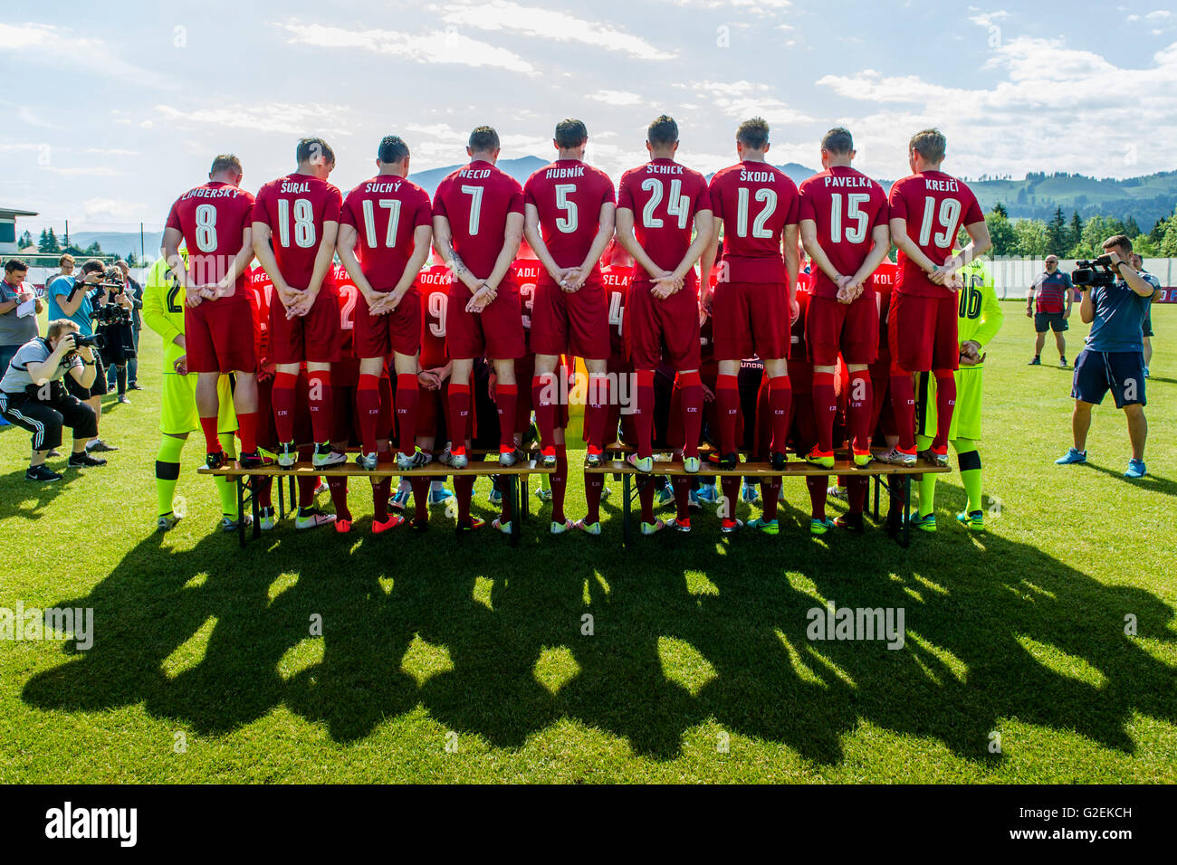 Kranzach, Austria. 28th May, 2016. Czech national soccer team players ...