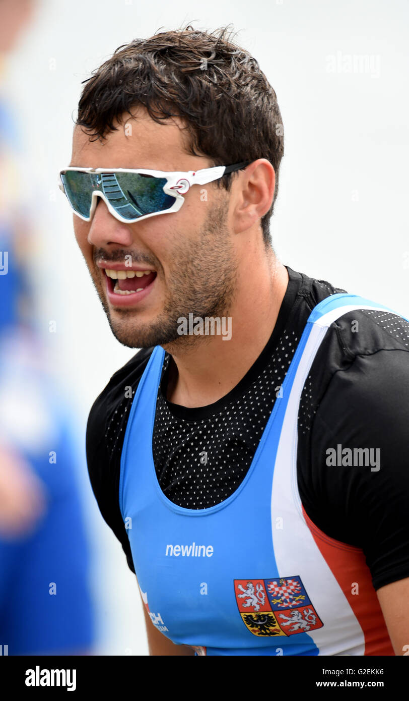 Czech kayaker Josef Dostal (pictured) won a one-kilometre race at the ...