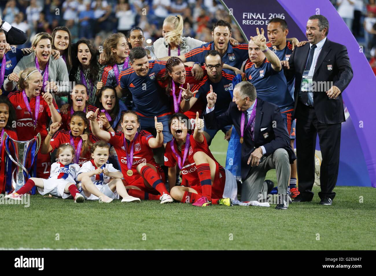 Reggio Emilia, Italy. 26th May, 2016. Lyon team group (Lyon) Football ...