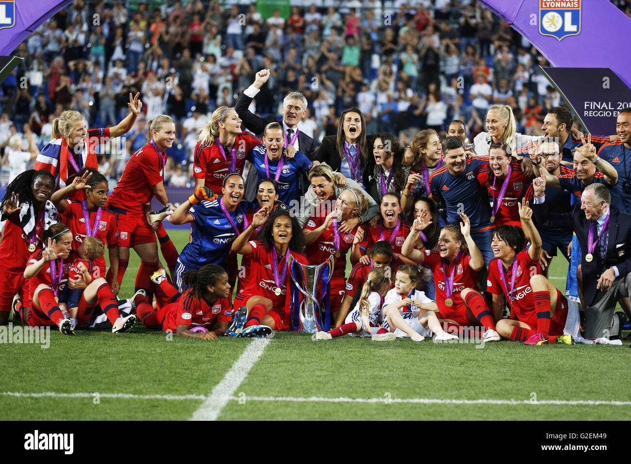Reggio Emilia, Italy. 26th May, 2016. Lyon team group (Lyon) Football ...