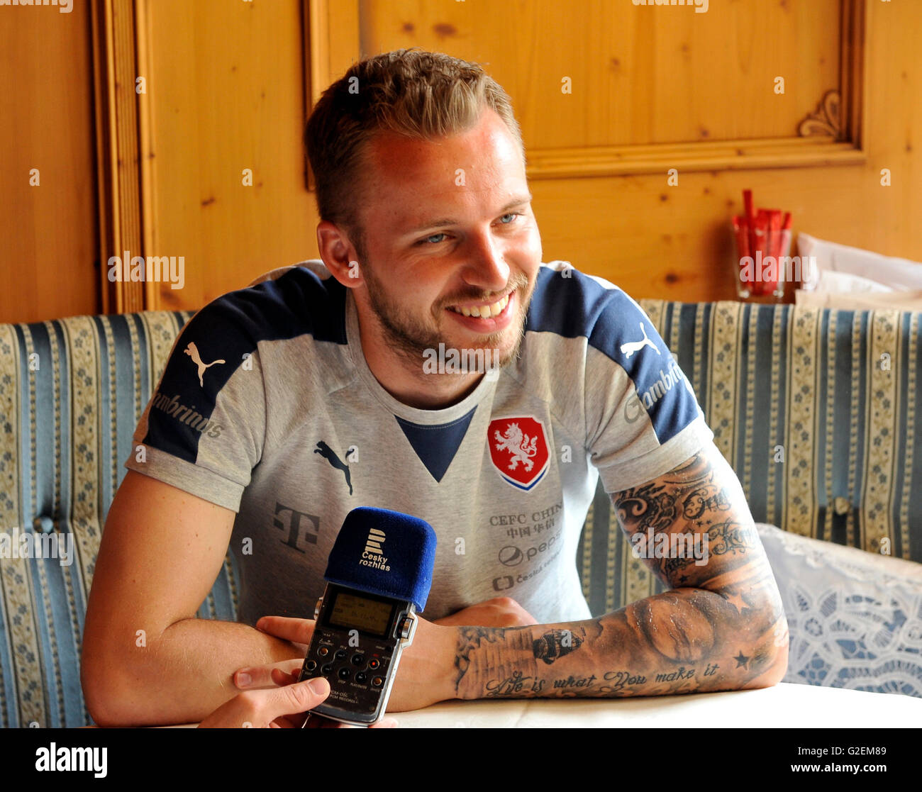 Kranzach, Austria. 29th May, 2016. Player of Czech national team Michal ...