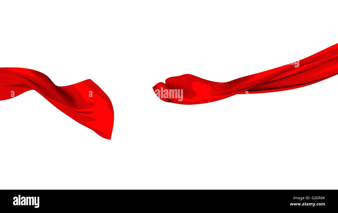 Illustration of Red Cut Ribbon Waving - Isolated Stock Photo - Alamy