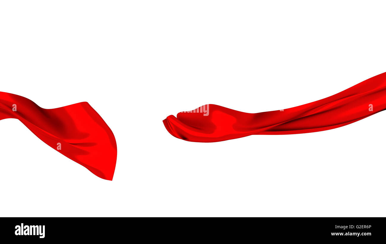 Illustration of Red Cut Ribbon Waving - Isolated Stock Photo - Alamy