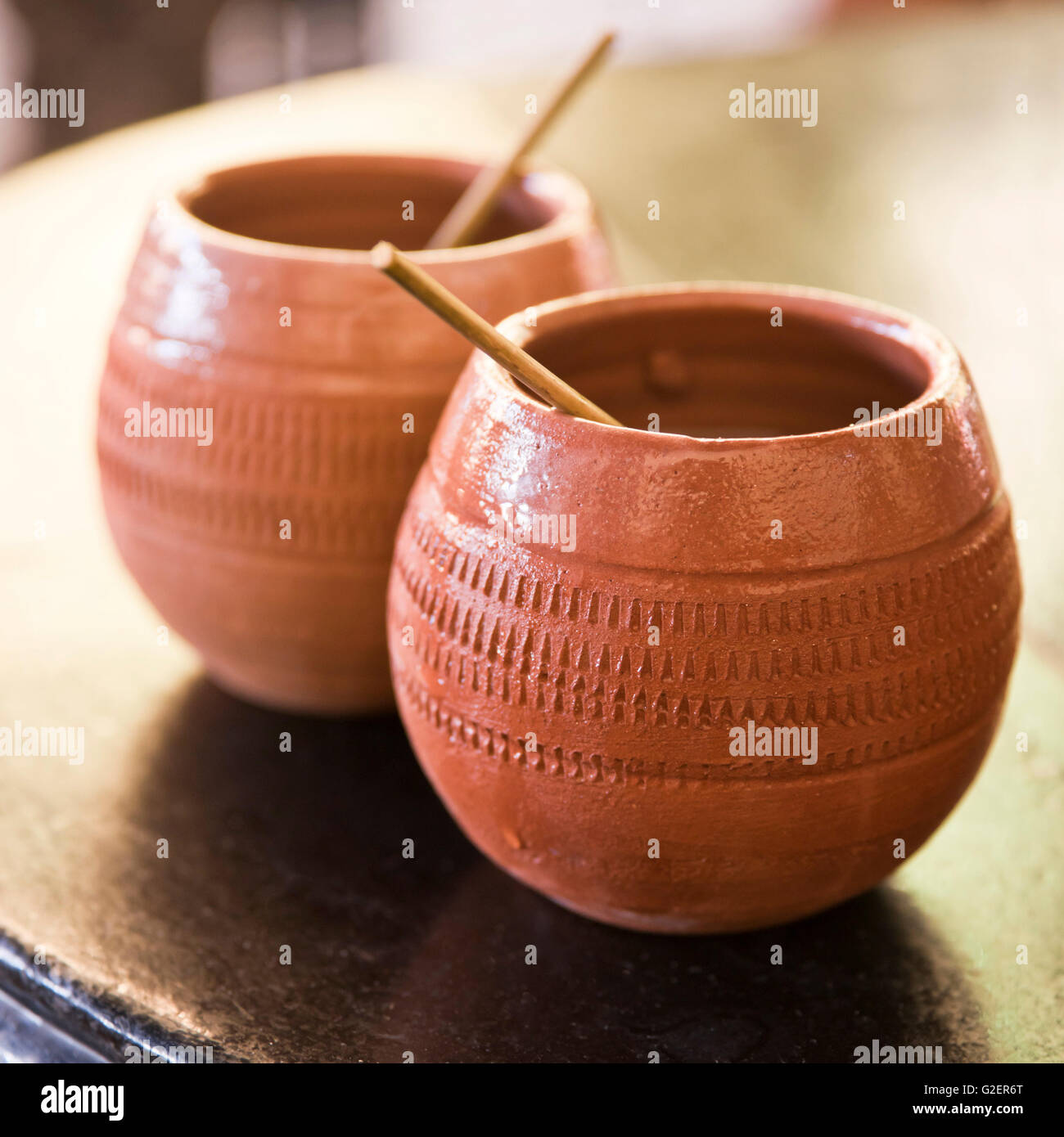 Square close up view of Canchanchara cocktails in Trinidad, Cuba Stock ...