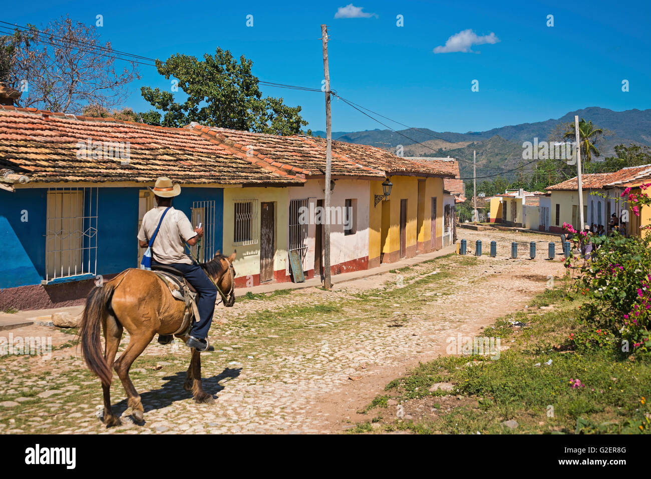 Horizontal street view in Trinidad, Cuba Stock Photo - Alamy