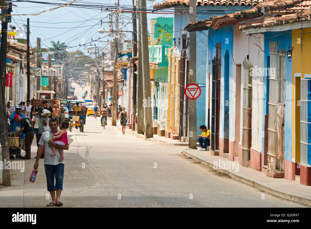 Horizontal street view in Trinidad, Cuba Stock Photo - Alamy