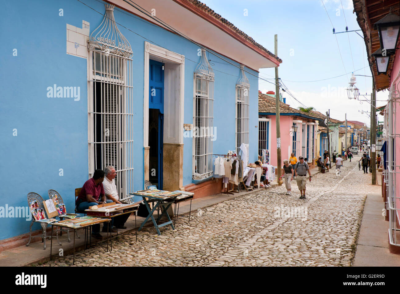 Horizontal street view in Trinidad, Cuba Stock Photo - Alamy
