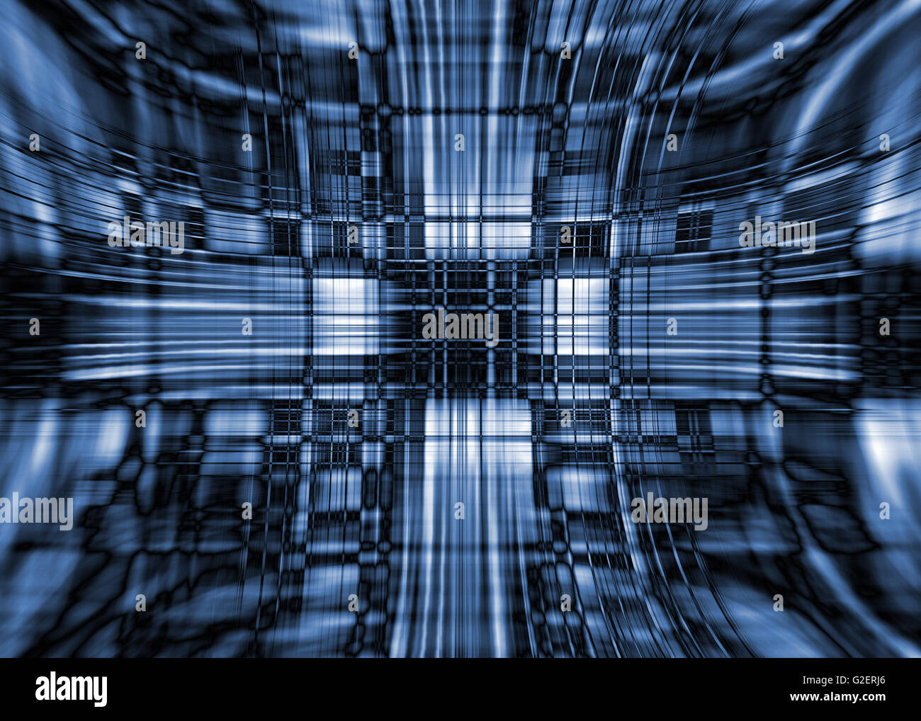 Curved blue tech lines on a black background Stock Photo - Alamy