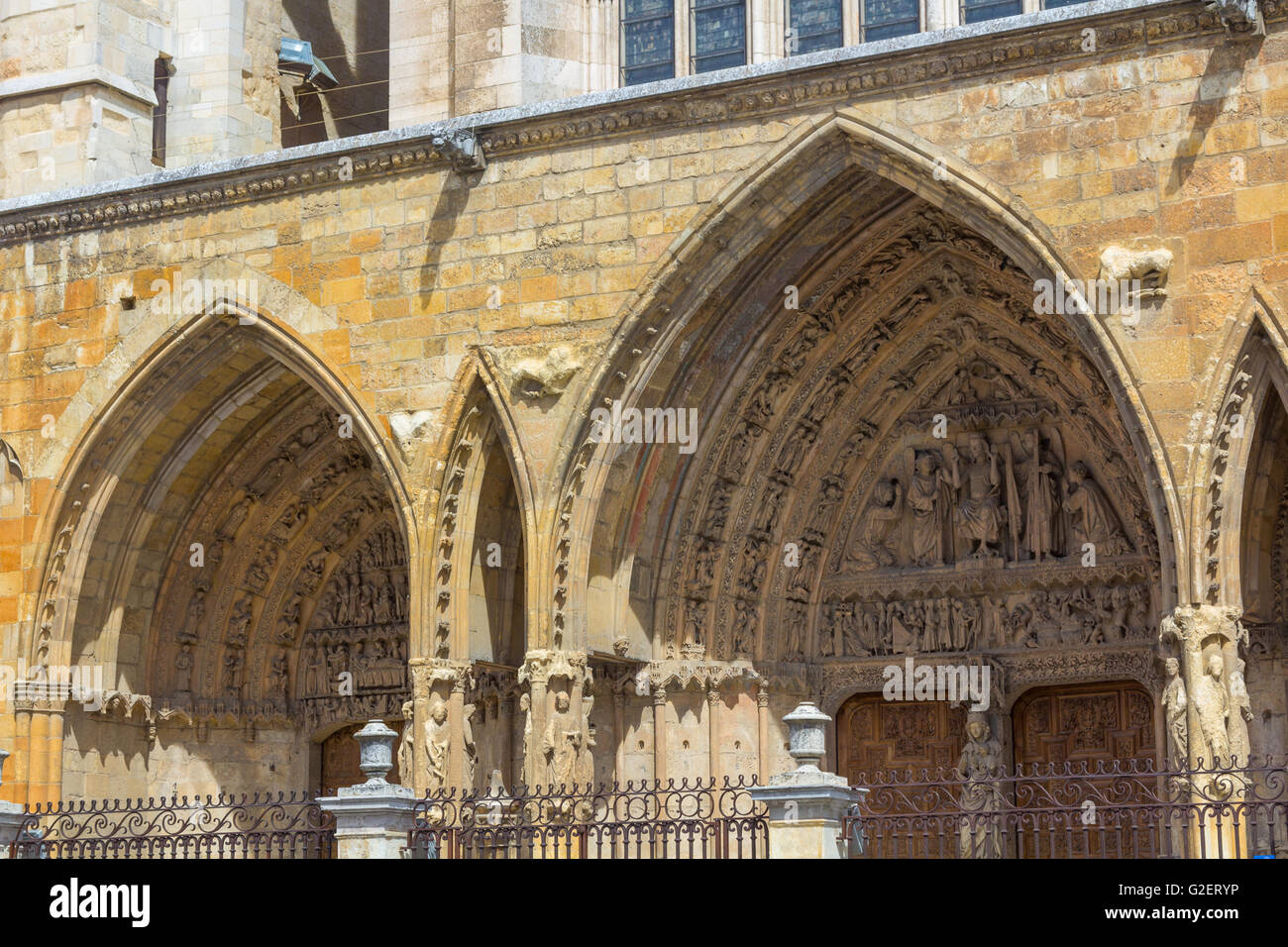 Famous Cathedral of Leon in Spain Stock Photo - Alamy
