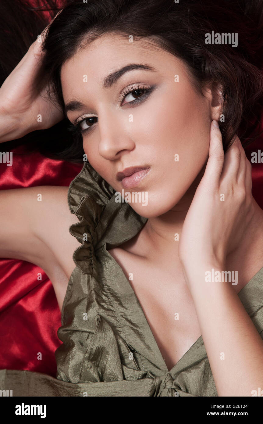 Hands on neck touching face hi-res stock photography and images - Alamy