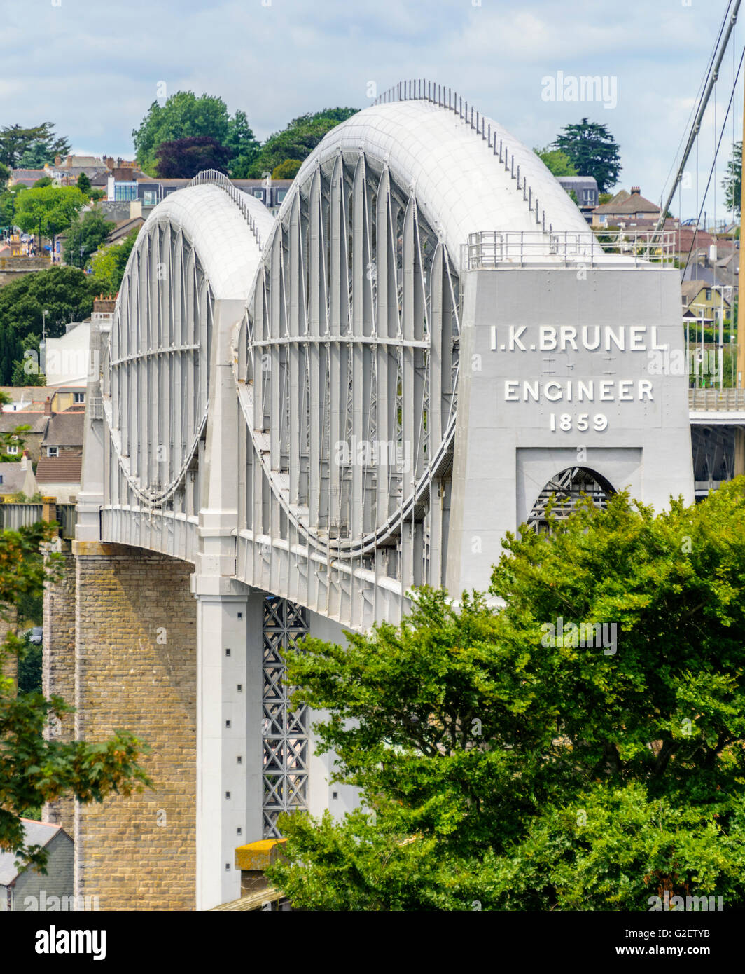 The Royal Albert Bridge (railway bridge) designed by Isambard Kingdom ...