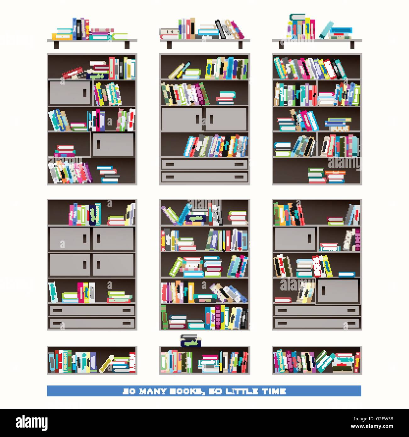 set of modern interior shelf icons isolated on white background. vector ...