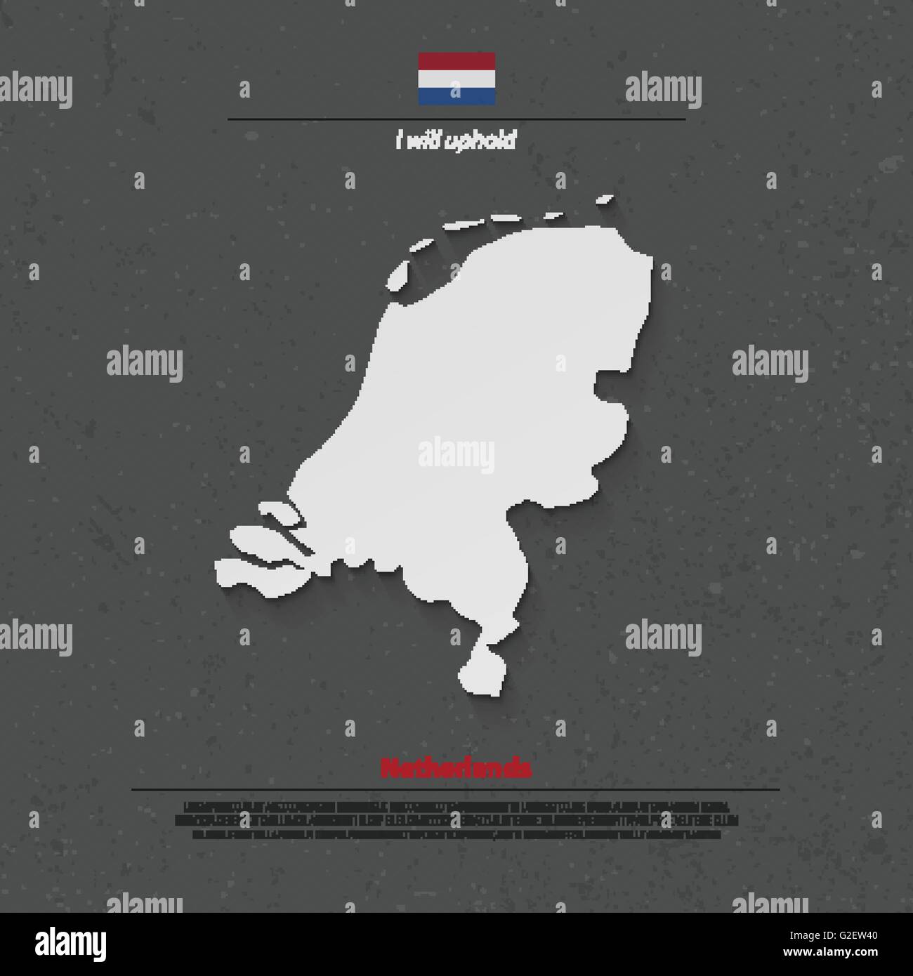 Kingdom of the Netherlands isolated map and official flag icons. vector ...