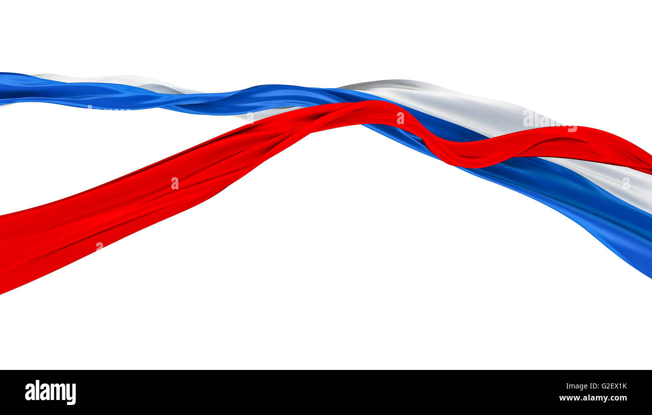 Illustration of TriColor Cut Ribbons Waving - Isolated Stock Photo - Alamy