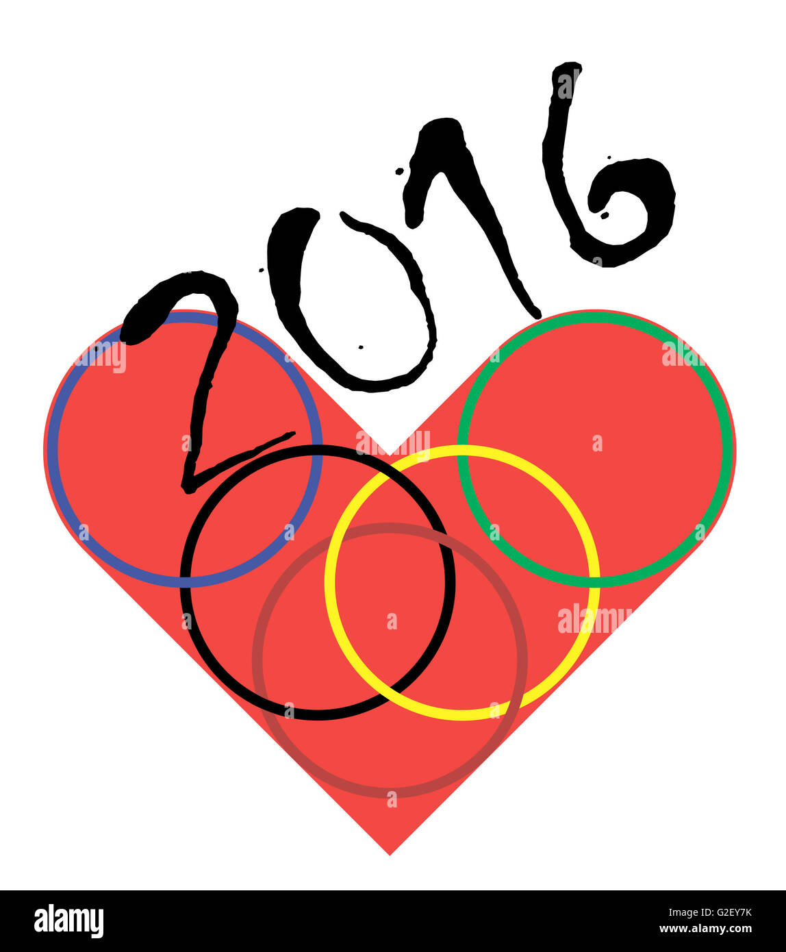 Heart with rings on the white background, vector Stock Photo - Alamy