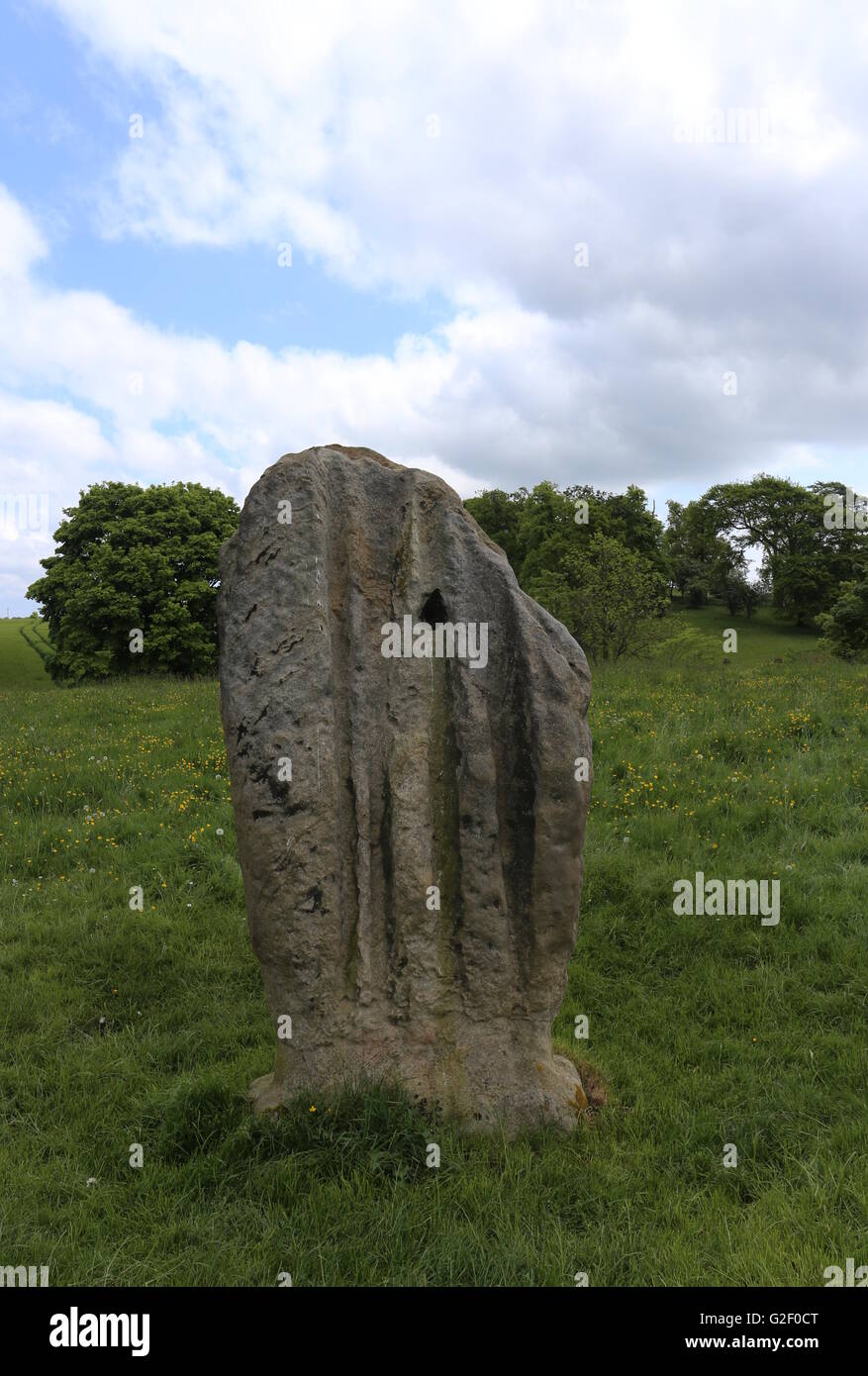 Tuilyies standing stone near Torryburn Fife Scotland May 2016 Stock ...