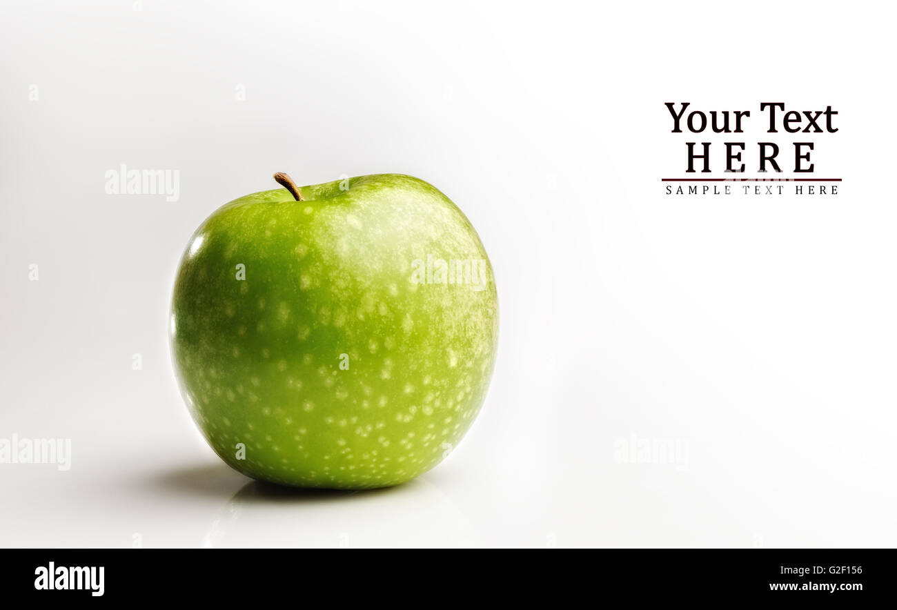 juicy apple front view with room for your text Stock Photo - Alamy