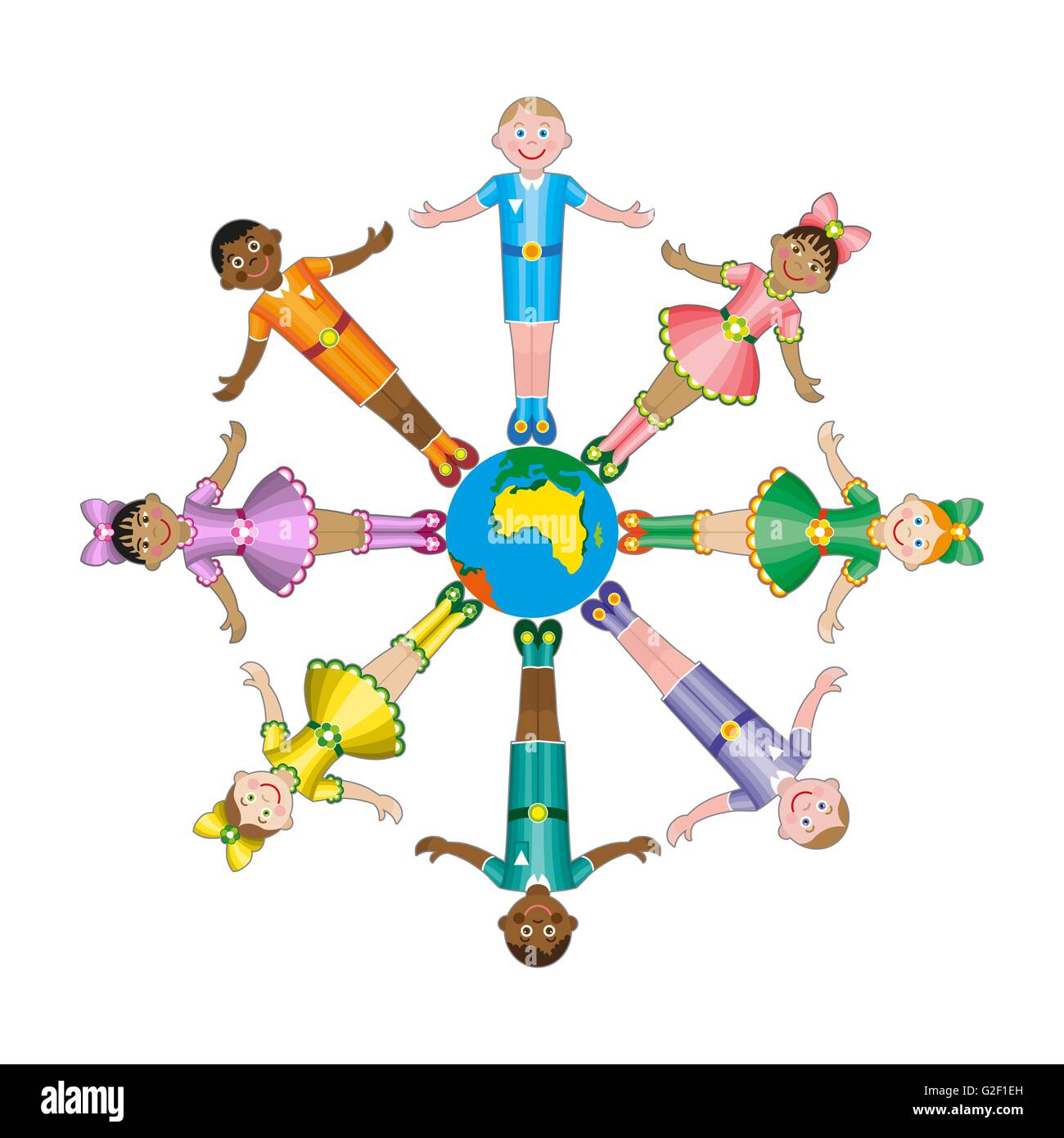 Happy kids circle diversity Stock Vector Images - Alamy