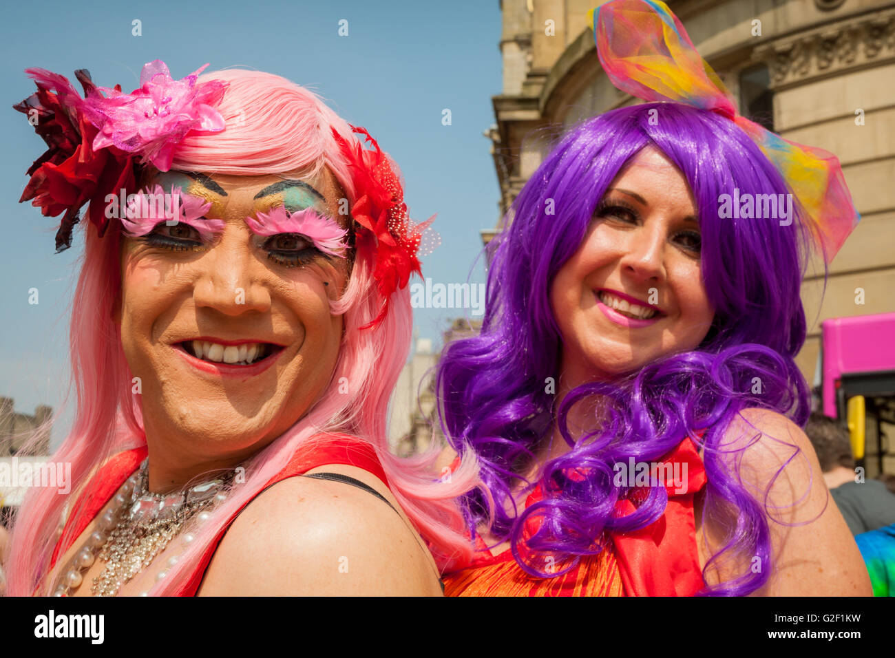 Participant in the Gay Pride parade held in Birmingham UK in May 2016 ...