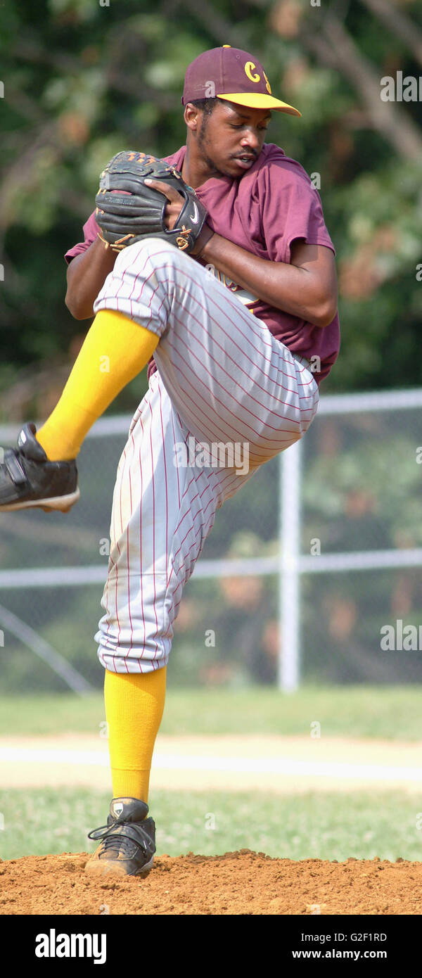 High school baseball- The pitcher Stock Photo - Alamy