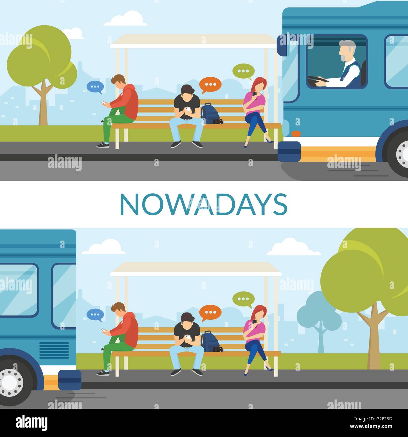 People gadgets communicate online Stock Vector Images - Alamy