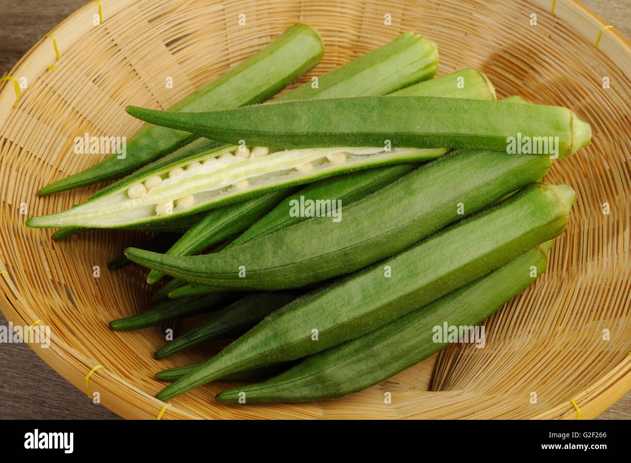 Okra in basket hi-res stock photography and images - Alamy