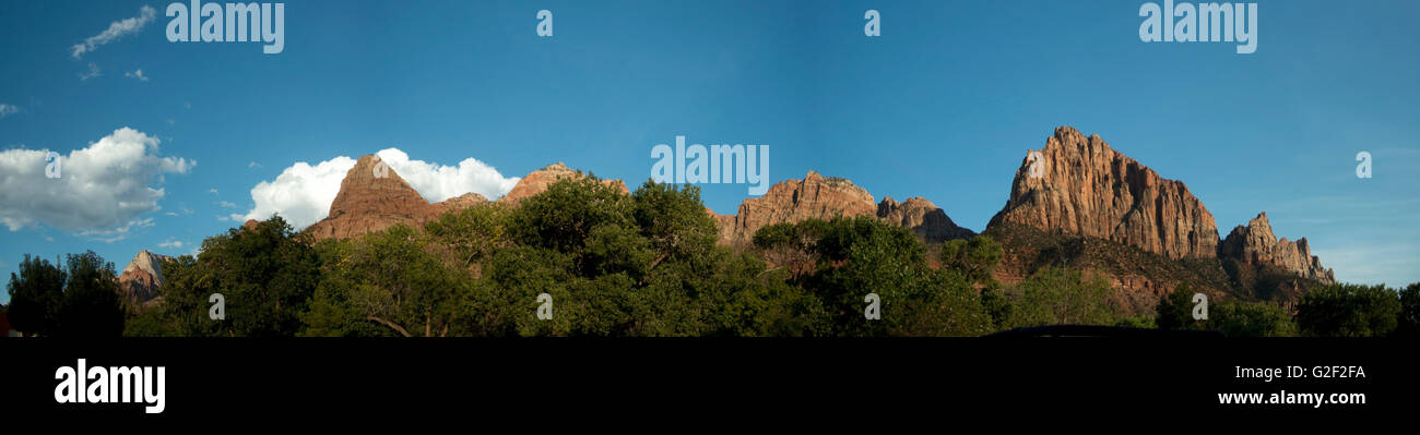 Watch man Rock panorama view,Zion National Park Stock Photo - Alamy