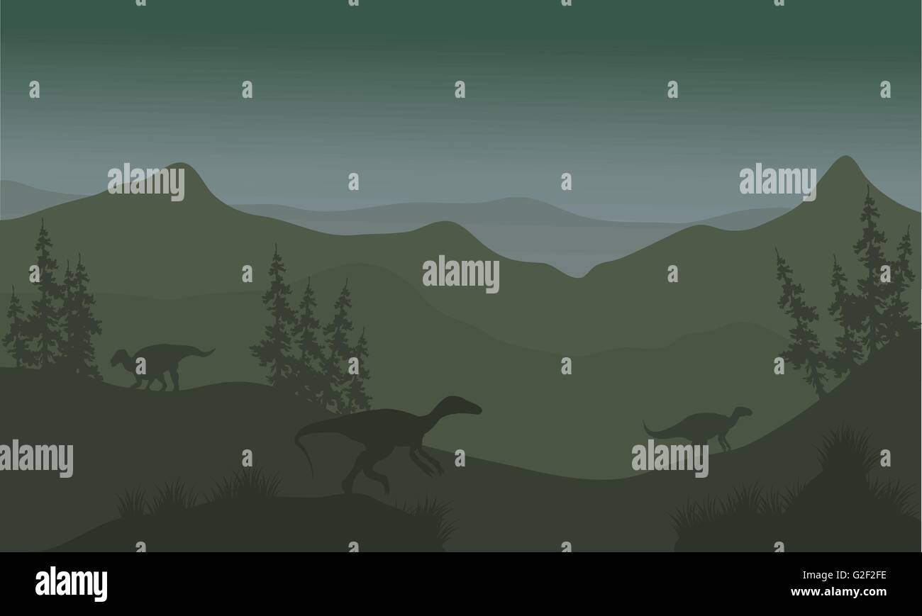 Dinosaur eoraptor in hills Stock Vector Image & Art - Alamy
