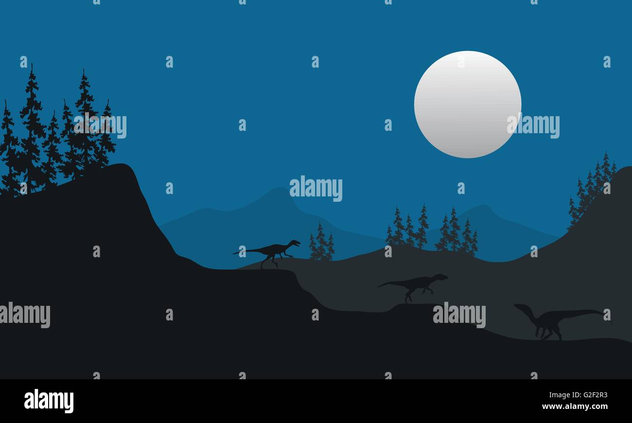 Eoraptor at the night scenery Stock Vector Image & Art - Alamy