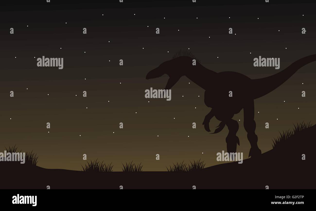 Eoraptor in fields at the night silhouette Stock Vector Image & Art - Alamy