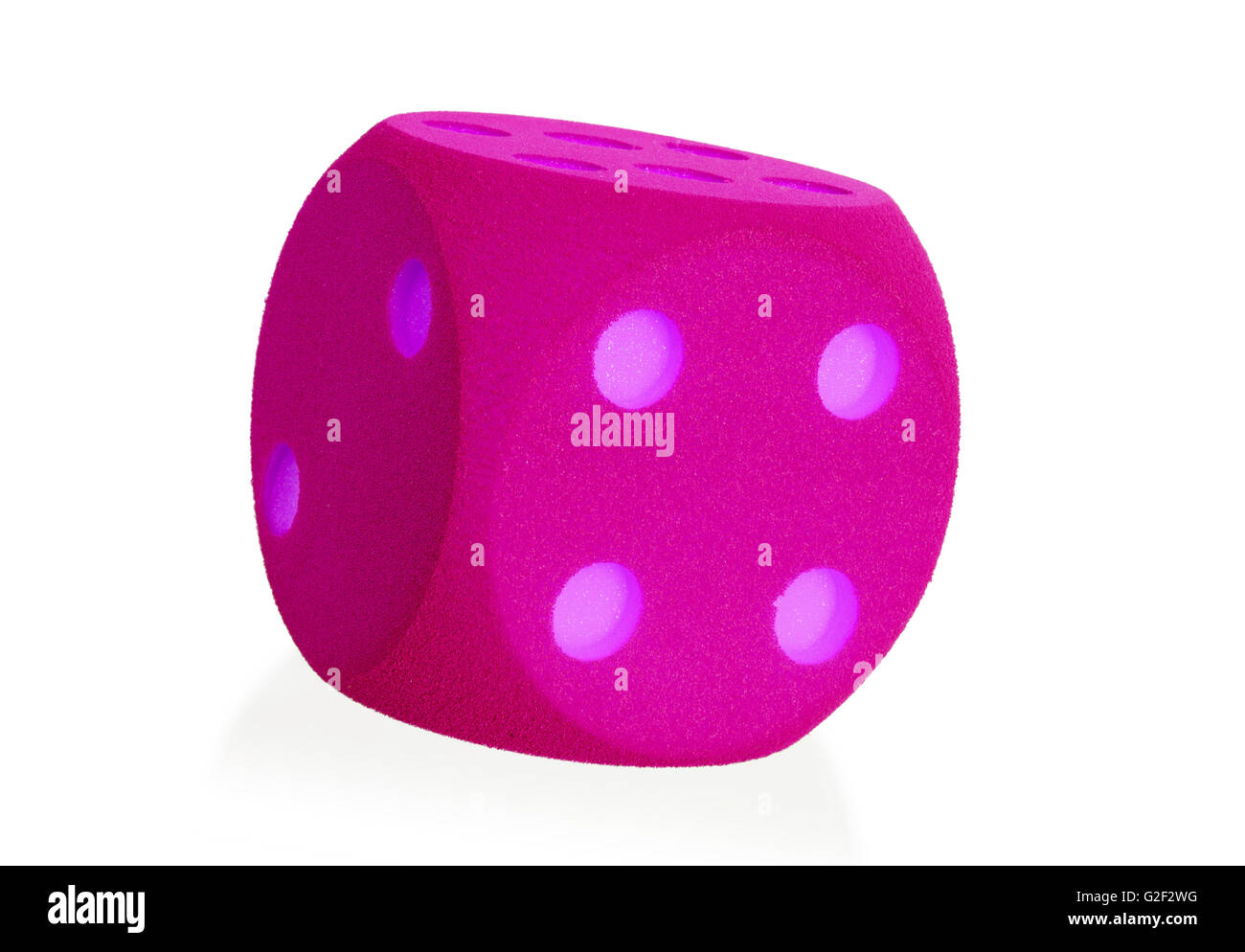 Large pink foam die isolated on white set - 4 Stock Photo - Alamy