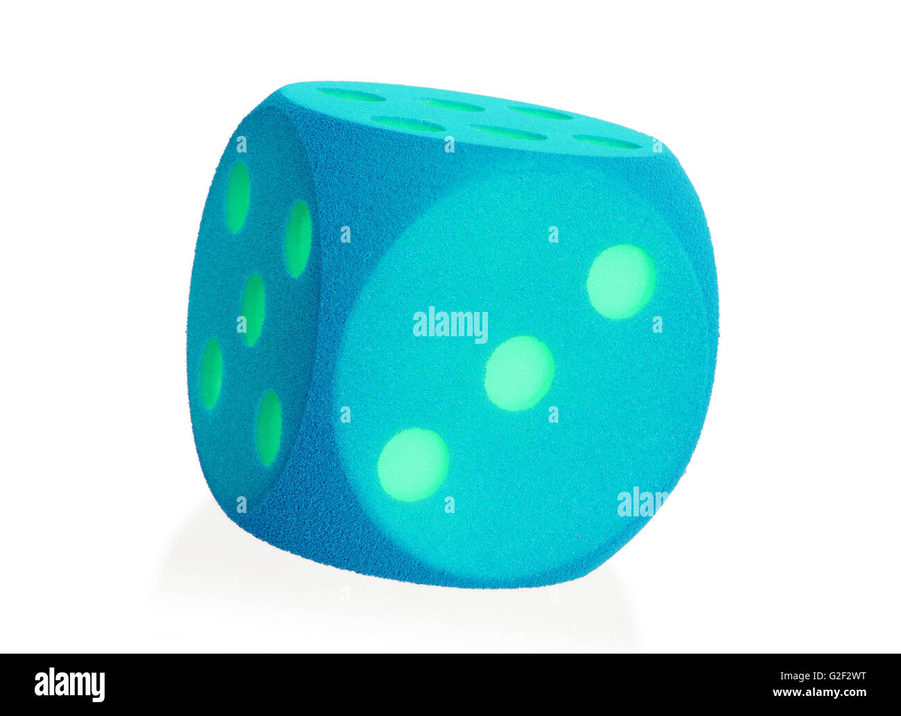 Large blue foam die isolated on white set - 3 Stock Photo - Alamy