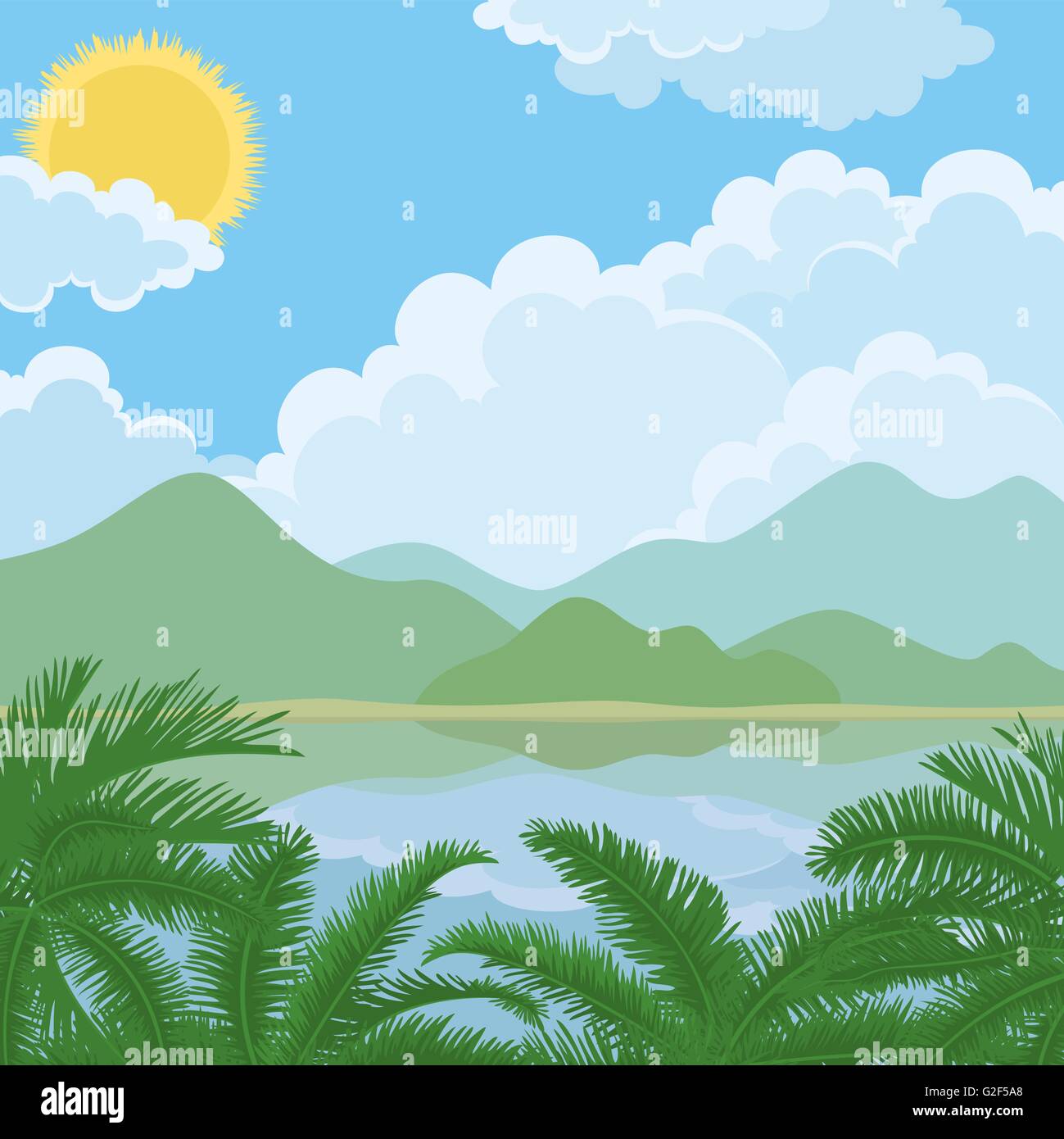 Tropical sea summer landscape Stock Vector Image & Art - Alamy