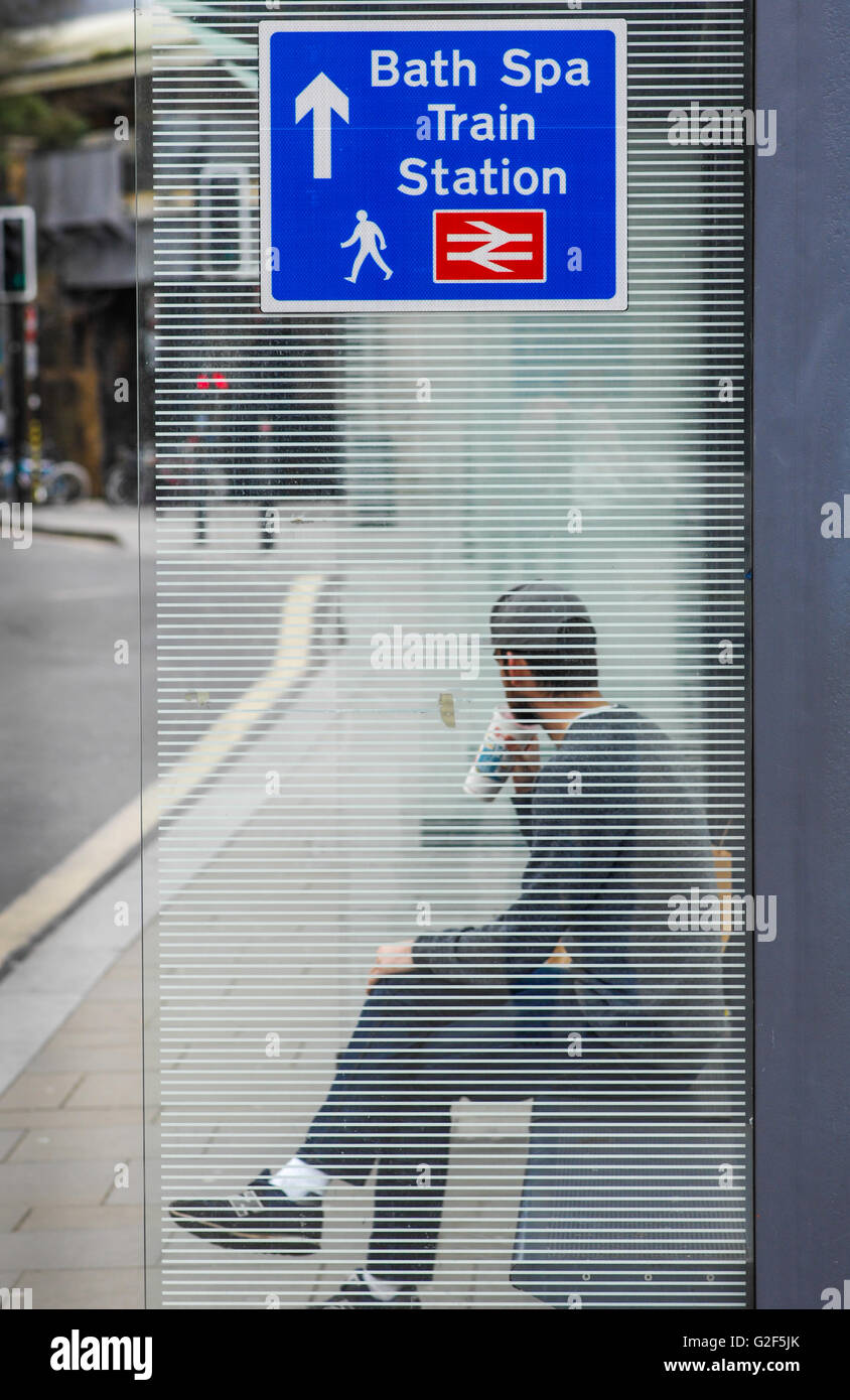 Bath Spa railway train station sign England UK Stock Photo - Alamy
