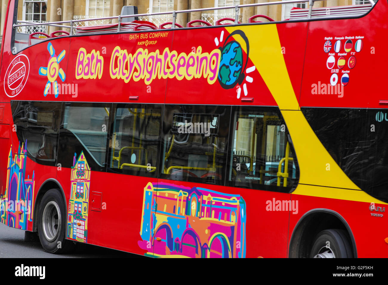 Tour bus Bath Somerset Stock Photo - Alamy