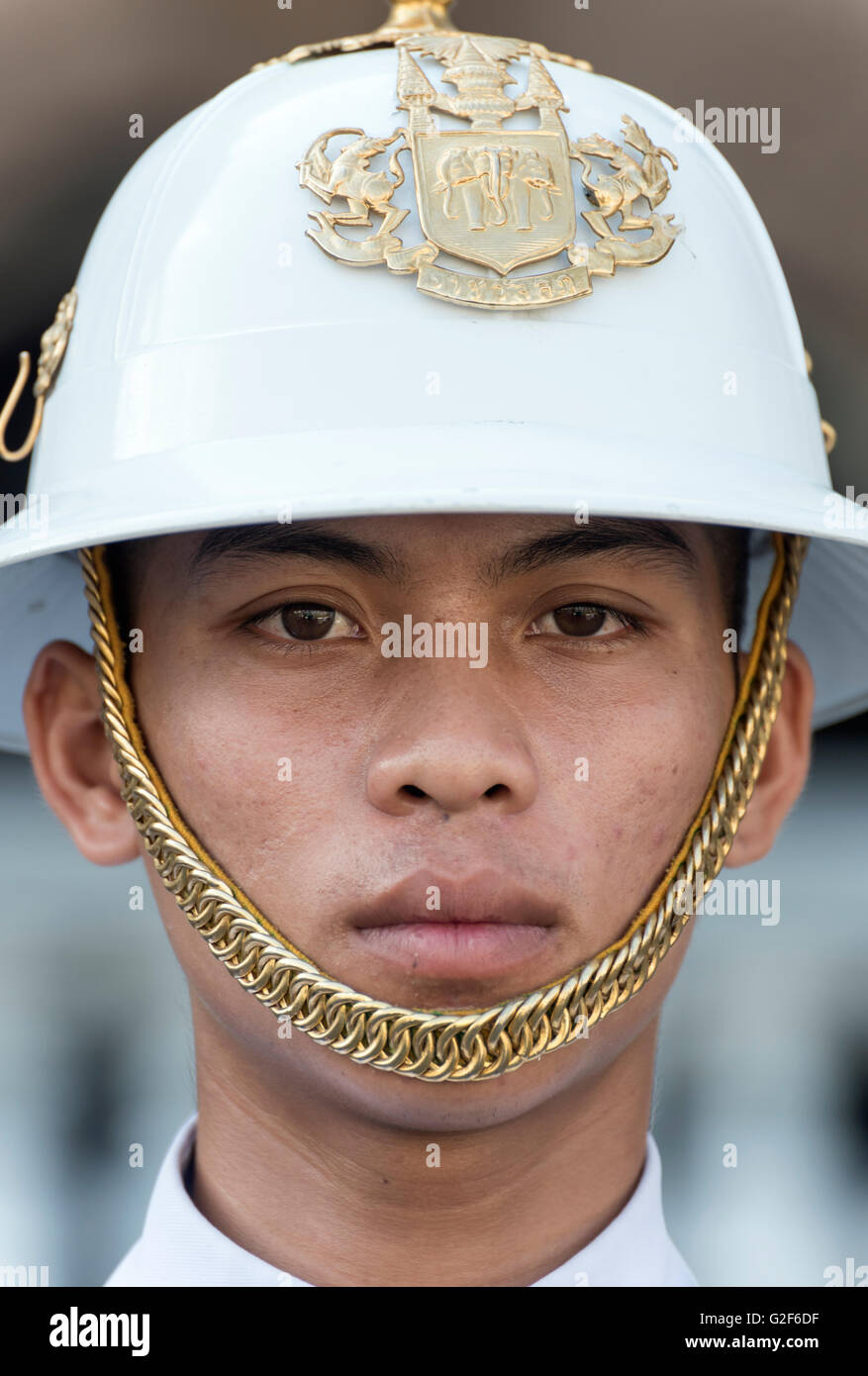 Portrait of soldier of Royal Guards, Grand Palace, Bangkok, Thailand ...