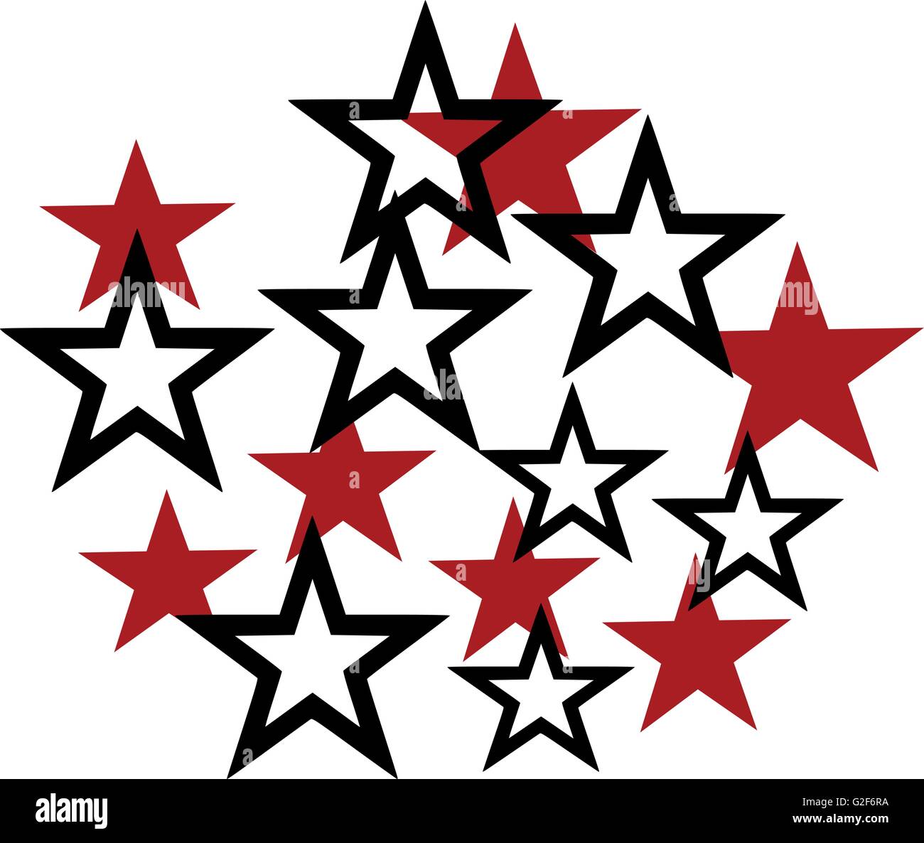 Mixed set of red and black outlined stars Stock Vector Image & Art - Alamy