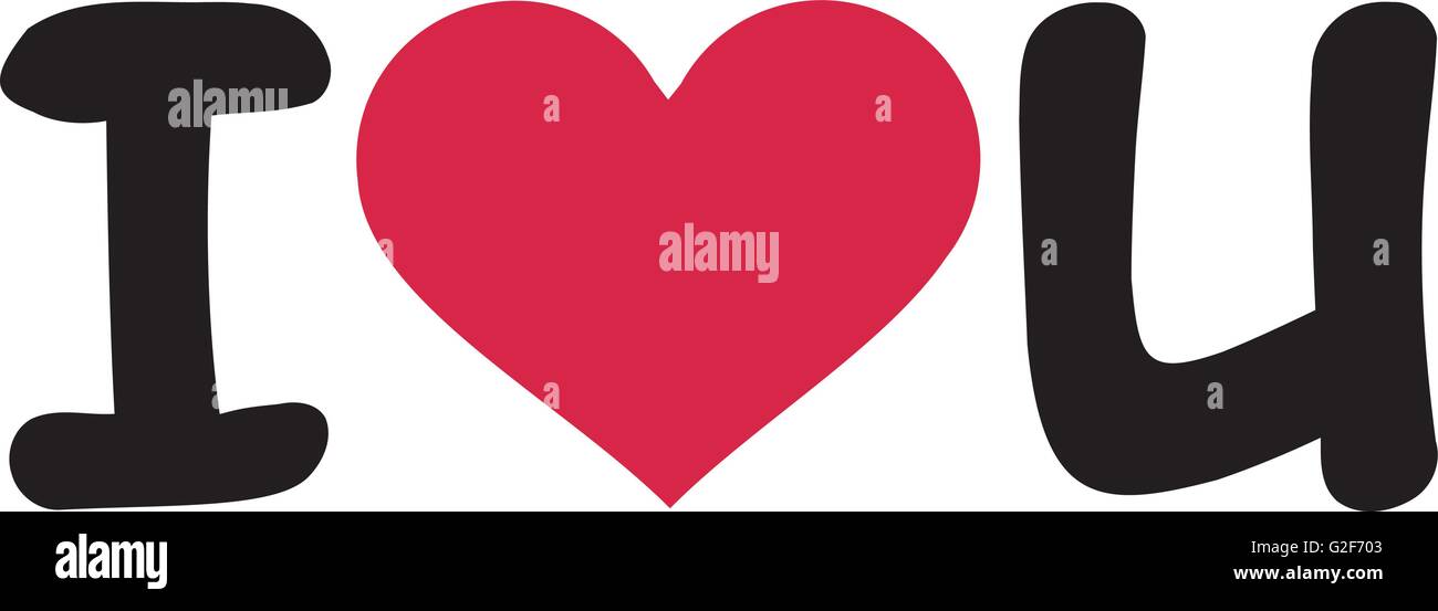 I love u - cute font Stock Vector Image & Art - Alamy